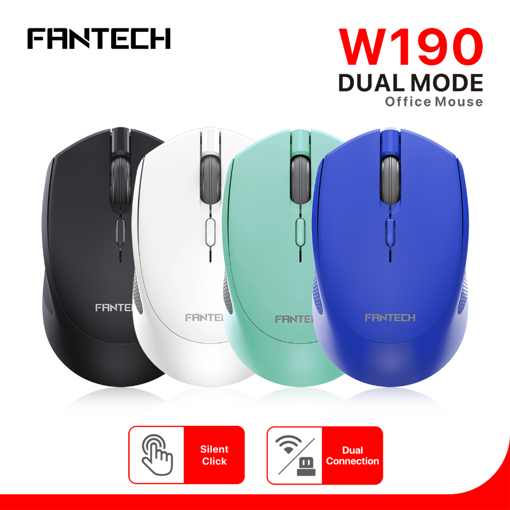 Jual Mouse Fantech W190 Wireless Bluetooth Dual Mode Free Baterai ...
