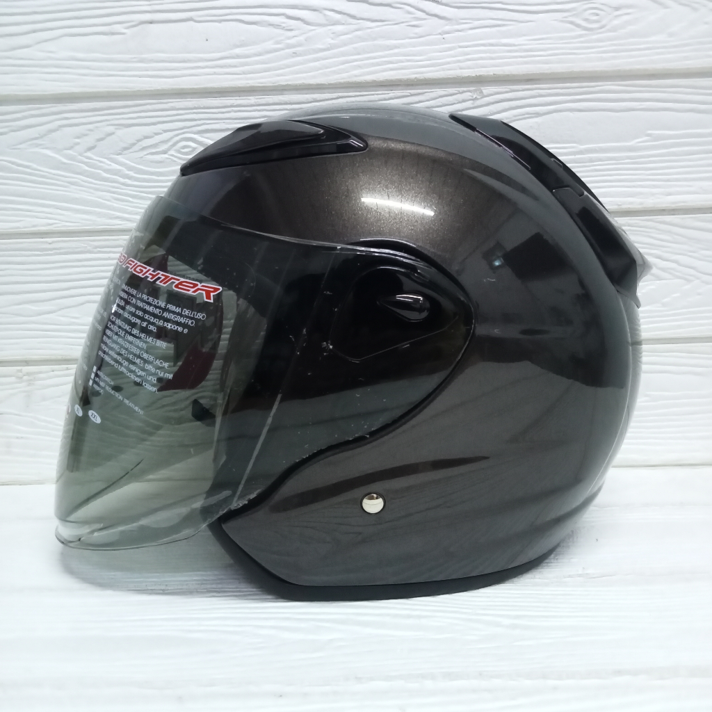 Jual HELM NHK HALF FACE NHK R6 NHK R 6 SOLID GUNMATE GUNMETAL NHK R6 ...