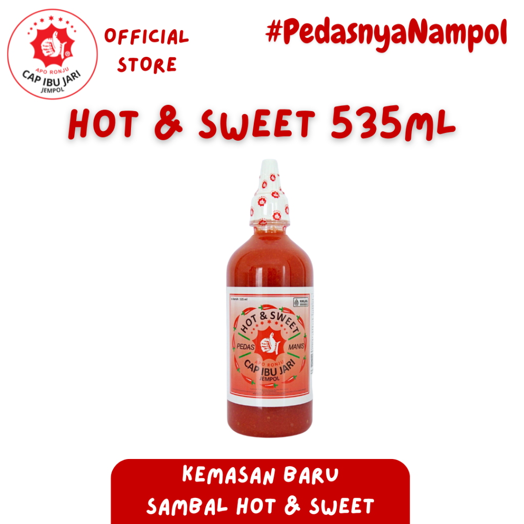 Jual Sambal Cap Ibu Jari Jempol Pedas Manis Botol Plastik 535ml ...