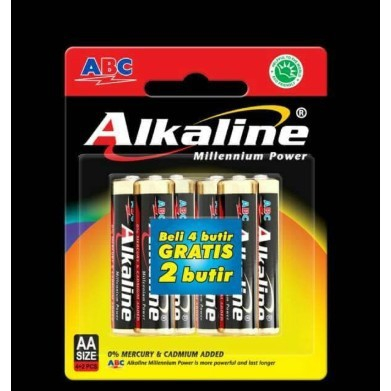 Jual Baterai ABC ALKALINE AA Baterry Batere A2 Isi 6 (4+2) | Shopee ...