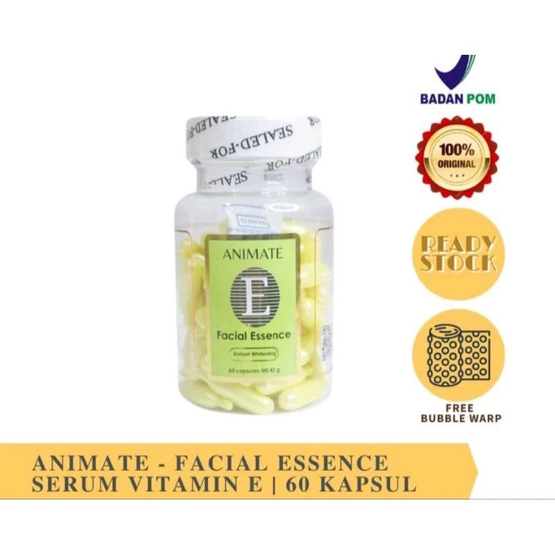 Jual BPOM Animate Serum Wajah Vit E Isi 60 Kapsul | Shopee Indonesia