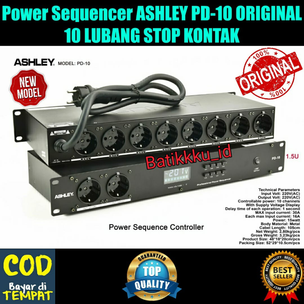 Jual Power Sequencer ASHLEY PD 10 PD10 ORIGINAL New Controller Listrik ...
