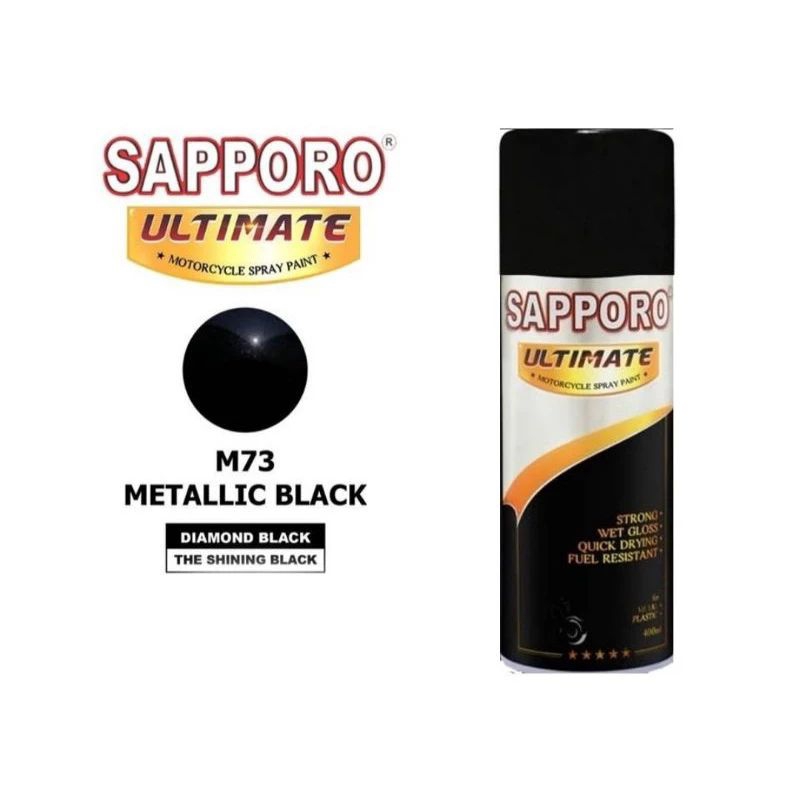 Jual SAPPORO ULTIMATE M73 METALLIC BLACK DIAMON CAT SEMPROT SPRAY | Shopee Indonesia