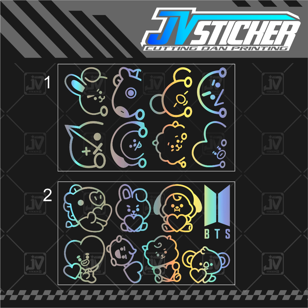 Jual stiker BTS 1 set bt21 cutting sticker motor murah | Shopee Indonesia