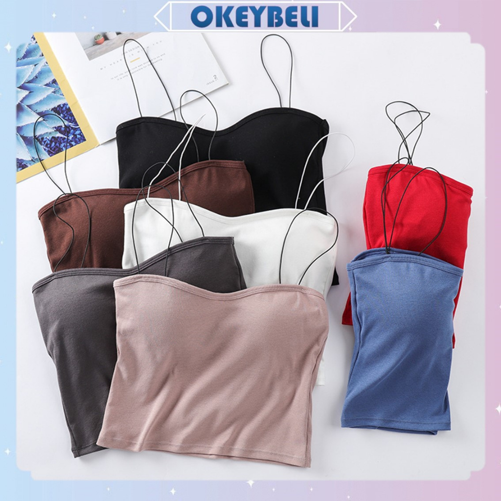 Jual •OKEY BELI•BR361 Baju Tanktop With Cup Singlet Wanita Atasan ...