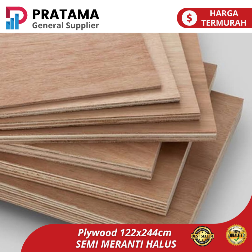Jual TRIPLEK SEMI - 9mm Multiplek Plywood 122x244cm SEMI MERANTI HALUS ...