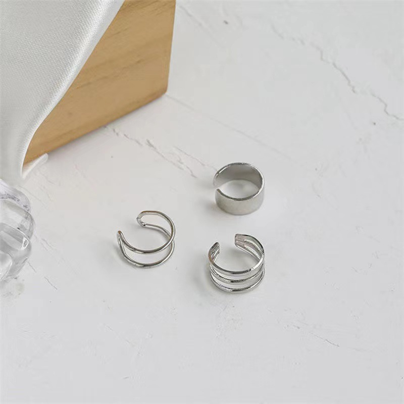 Jual Juan - Earrings Ear Clip Set 3 pcs Anting Klip Tanpa Tindik Silver ...
