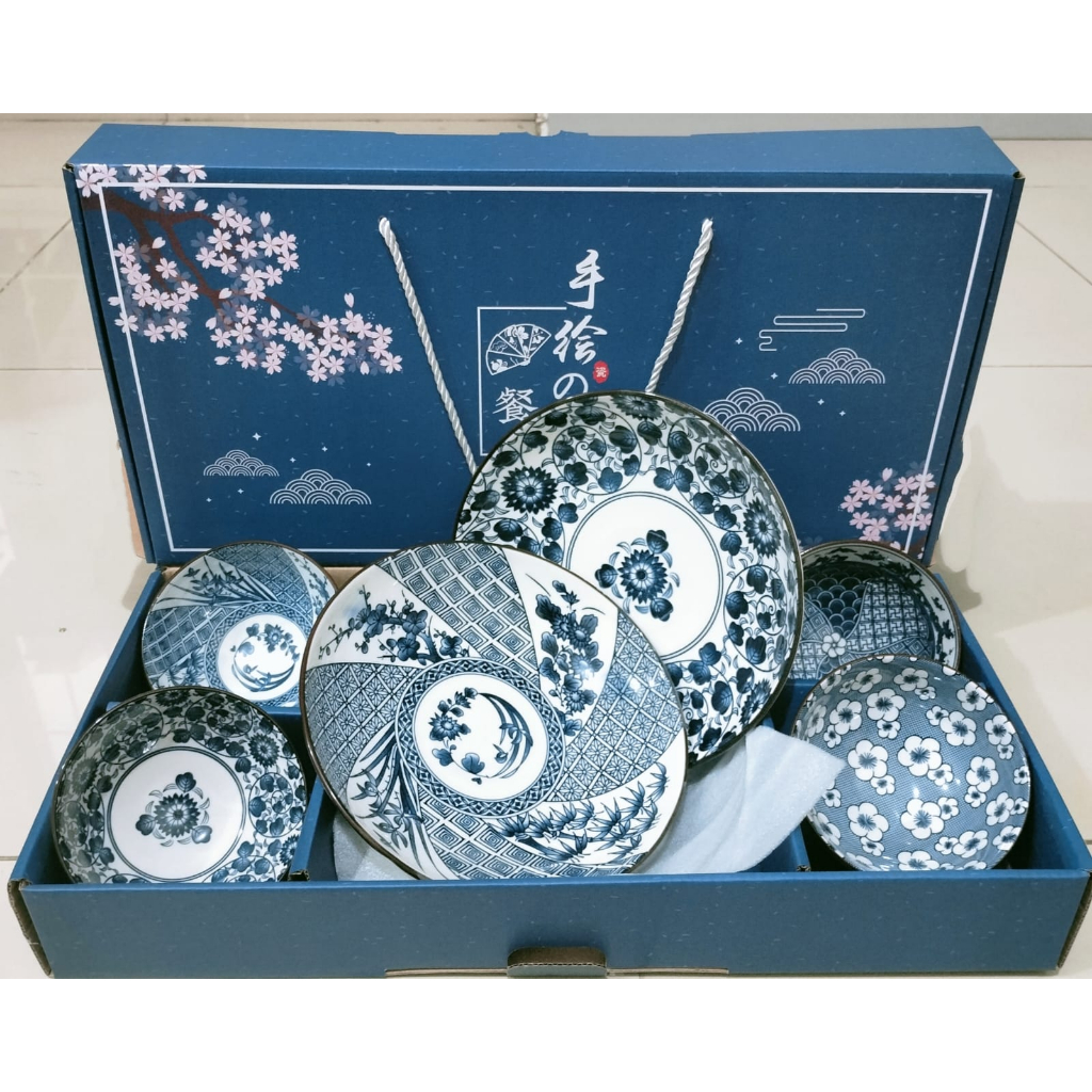 Jual Cane flower Japanese Plate bowl Set Souvenir Mangkok Piring ...