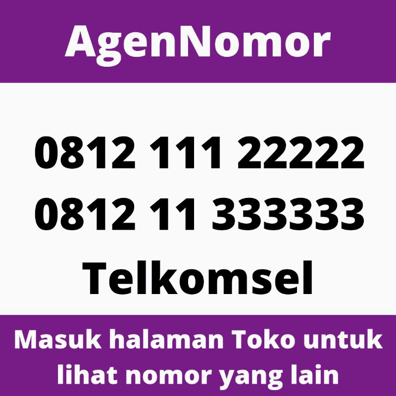 Jual telkomsel 0812 111 22222 333333 pra bayar nomor cantik perdana ...
