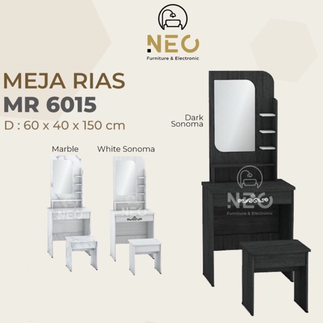 Jual NEO - MEJA RIAS MR 6015 MARBLE MEJA HIAS MAKEUP ARITST AESTHETIC ...