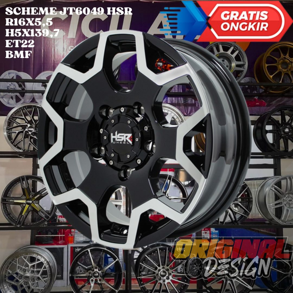 Jual Velg Mobil Ring 16 MURAH HSR SCHEME R16 LEBAR 5,5 LOBANG BAUT 5 ...
