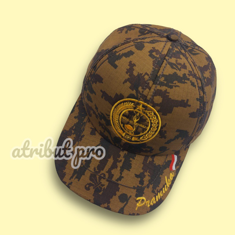 Jual TOPI PRAMUKA LORENG - TOPI LAPANGAN PRAMUKA -SCOUT LOGO BORDIR ...