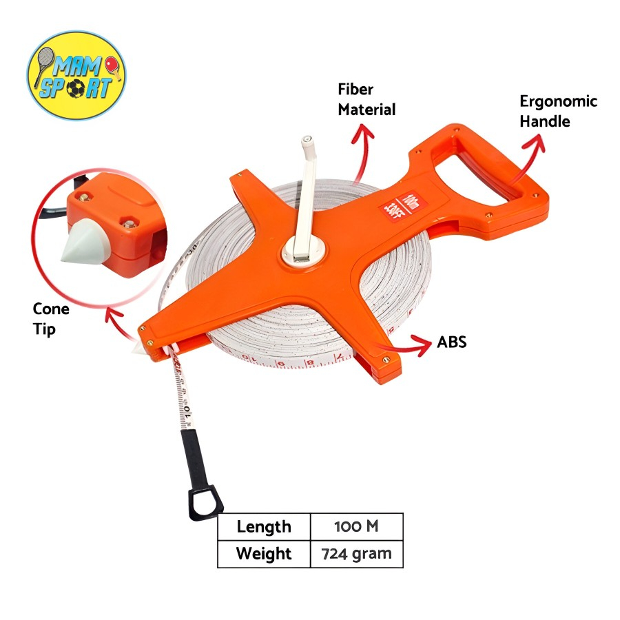 Jual Meteran Tancap Meteran Roll Fiber Panjang 100 Meter Fiber ...