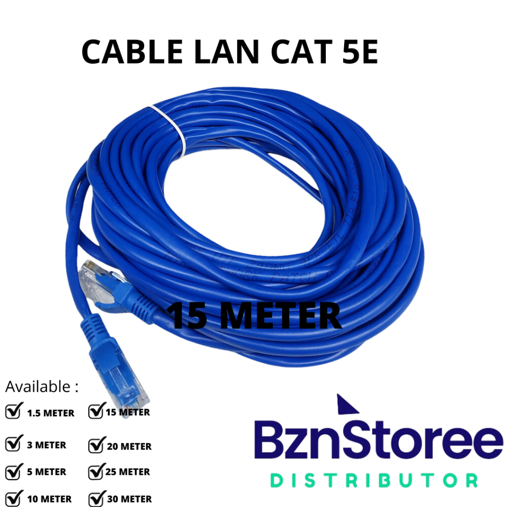 Jual Kabel LAN 1.5m 3m 5m 10m 15m 20m 25m 30m RJ45 Ethernet Network ...