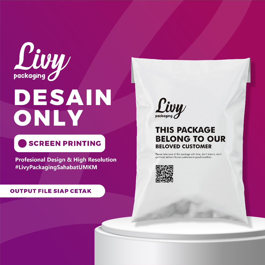 Jual Livy Packaging - Jasa Desain Sablon Screen Printing Plastik HD Plong Polymailer - DESIGN ...