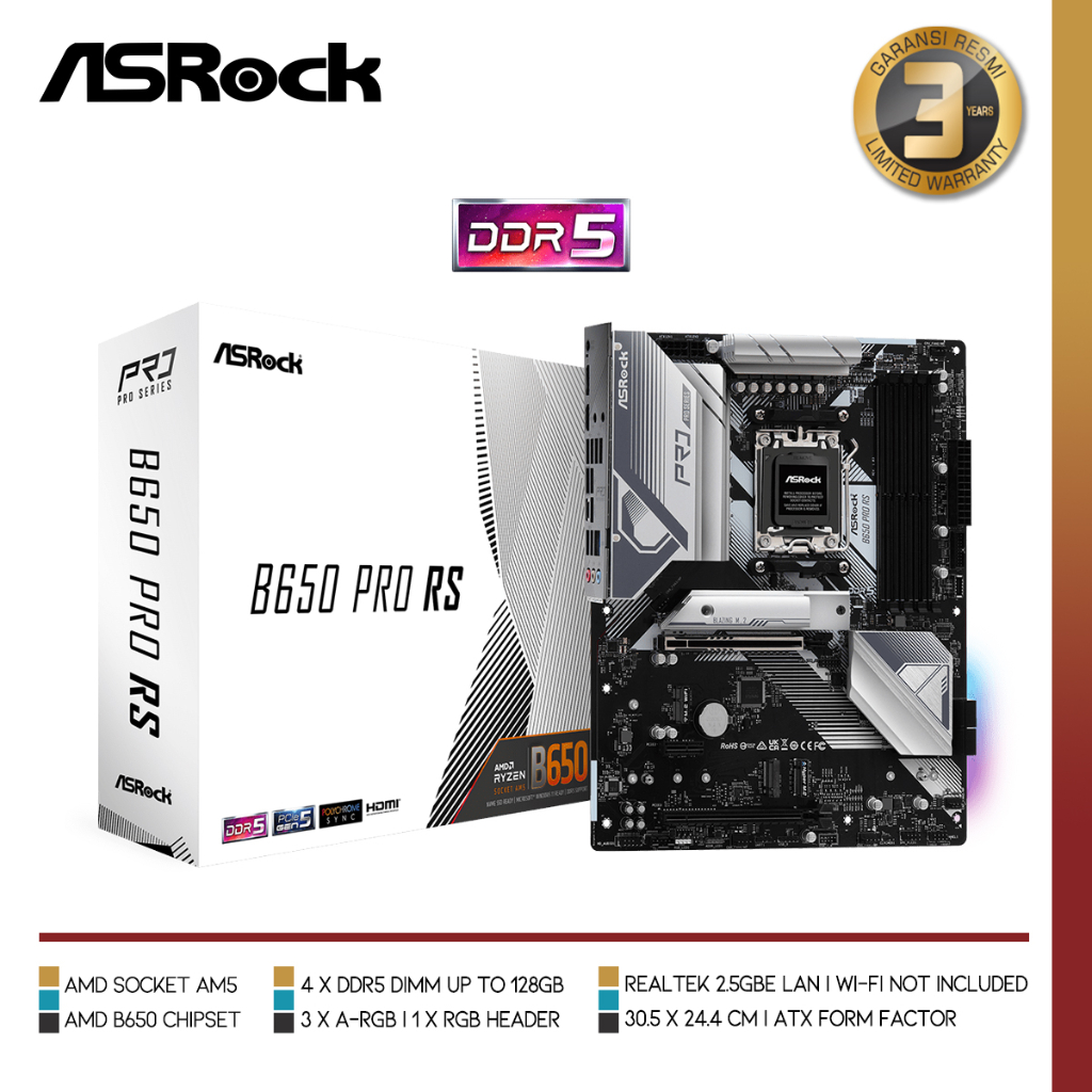 Jual ASROCK B650 Pro RS | Motherboard AMD B650 Ryzen AM5 | Shopee Indonesia