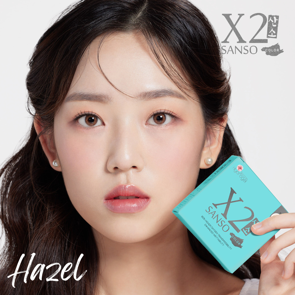 Jual X2 Sanso Softlens - Hazel | Soflens Premium Korea | Soflens Minus ...