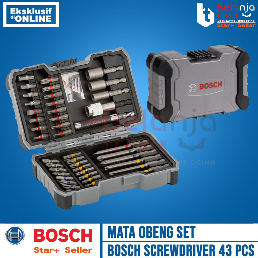 Jual Bosch Mata Obeng SET 43 Pcs Screwdriver Set 43Pcs PH PZ Original ...