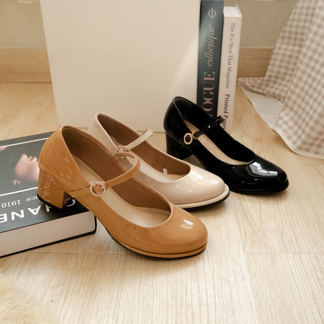 Jual La Vita E Bella Daisy Mary Jane Sepatu Hak Pumps Wanita Crystal ...