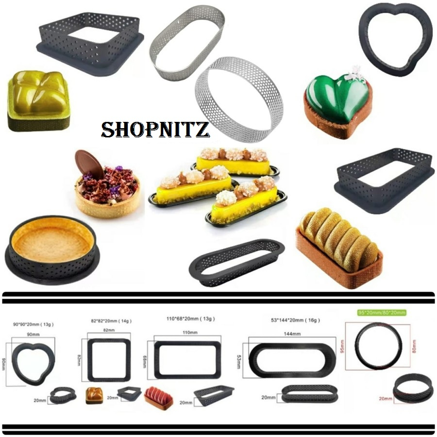 Jual Cetakan Tarte Ring Mold Loyang Kue Cetakan Pie Bulat Oval Kotak ...