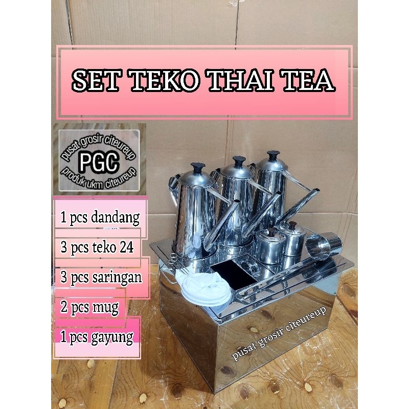 Jual Teko Thai Tea Set Lengkap Termurah/Dandang/Panci Thai Tea Set Teko ...