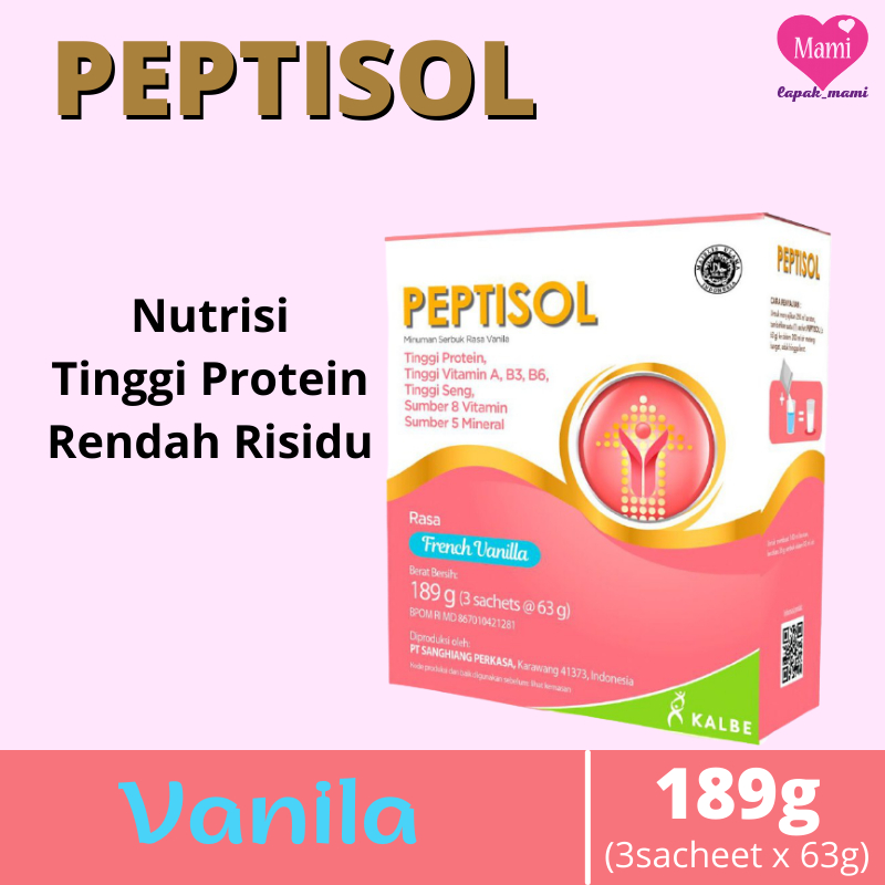 Jual Peptisol Vanila189gr Susu Nutrisi Tinggi Protein Rendah Residu ...