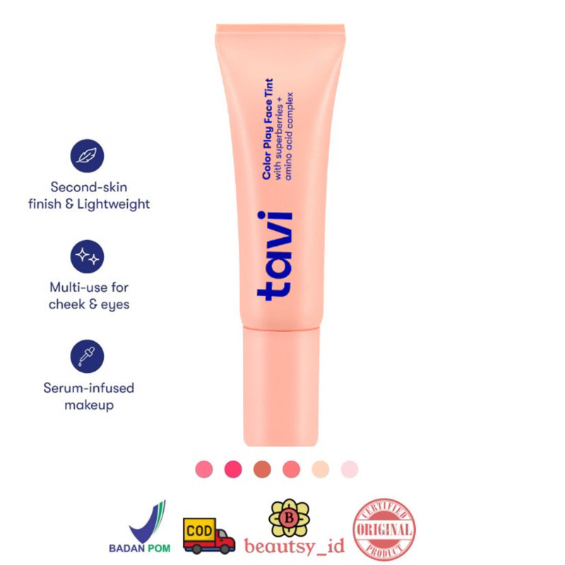 Jual Tavi Color Play Face Tint Blush On 9g Original BPOM COD 9ml ...