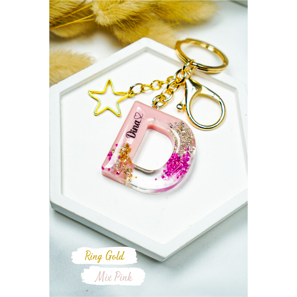 Jual Ring Gold Ganci Inisial Premium - Gantungan Kunci Huruf Yang Viral ...
