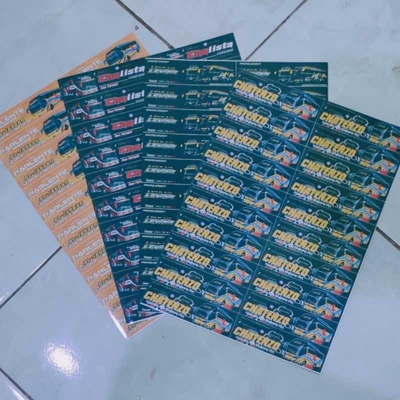 Jual stiker bus panjang isi banyak / sticker bus basuri stiker viral ...