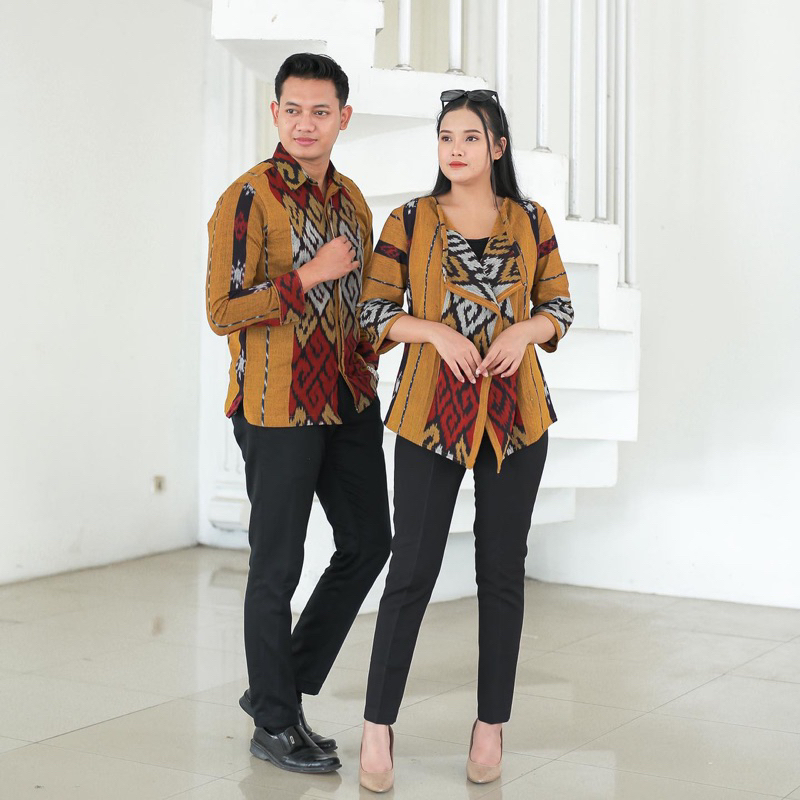 Jual couple tenun - sarimbit tenun - bolero tenun - kemeja tenun ethnic ...