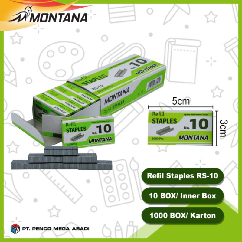 Jual isi staples nomor 10 MONTANA | Shopee Indonesia