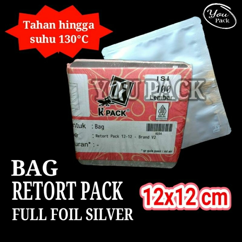 Jual BAG RETORT PACK 12X12 CM KEMASAN FOIL SILVER TAHAN PANAS-PRESTO KPACK | Shopee Indonesia