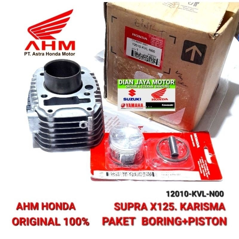 Jual Paket Boring + Piston kit AHM KVL Honda Supra X 125 Karisma Kirana Original Honda Genuine ...
