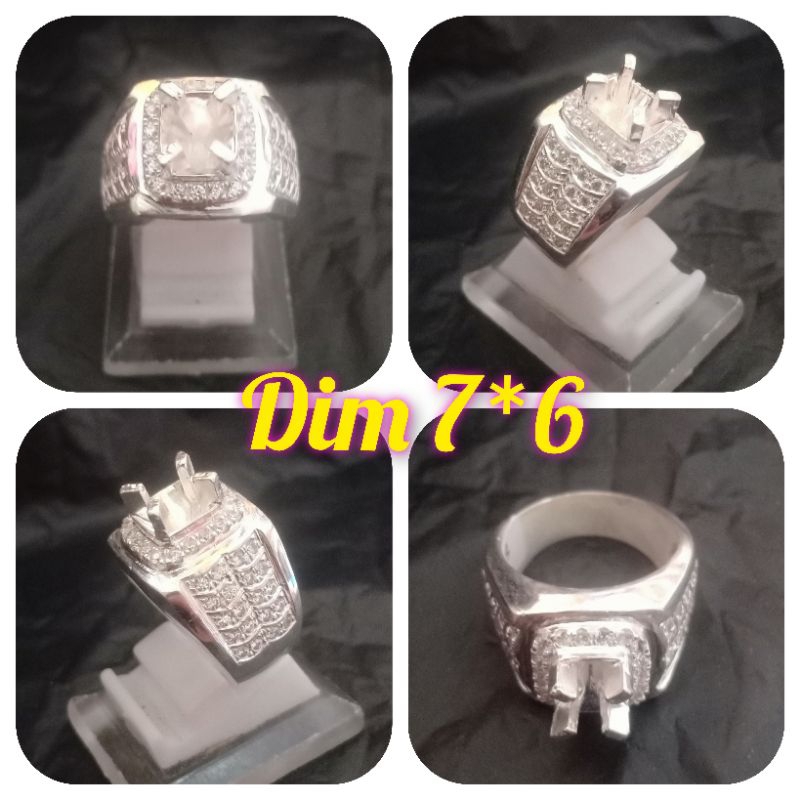 Jual ring perak mewah dim 7*6 | Shopee Indonesia