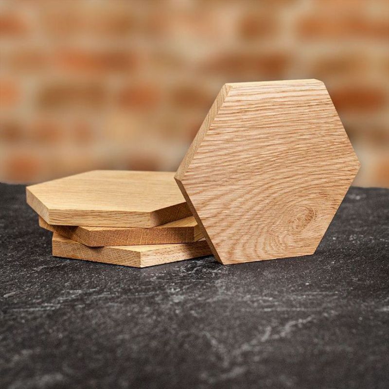 Jual Coaster hexagon/tatakan gelas hexagon kayu mahoni 14x15cm | Shopee ...