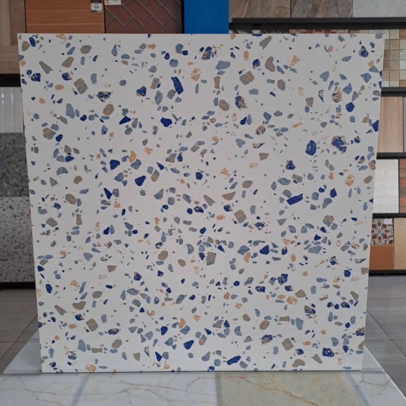 Jual Keramik Lantai Habitat Teraso 50x50 TRAZZO BLU | Shopee Indonesia