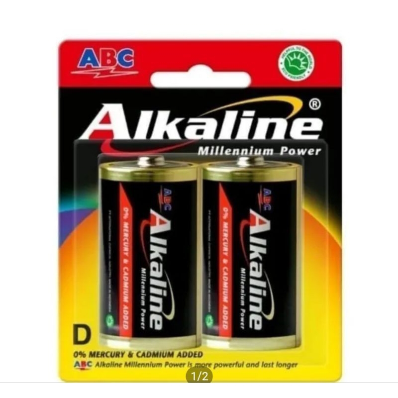Jual BATERAI ABC ALKALINE SIZE D KEMASAN 1 PASANG ORIGINAL 100% ...
