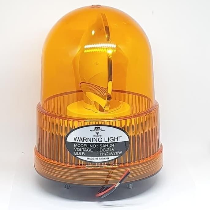Jual LAMPU PUTAR ROTARI ROTARY LAMP DIAMOND AMBER 24V ASLI TAIWAN BULB ...