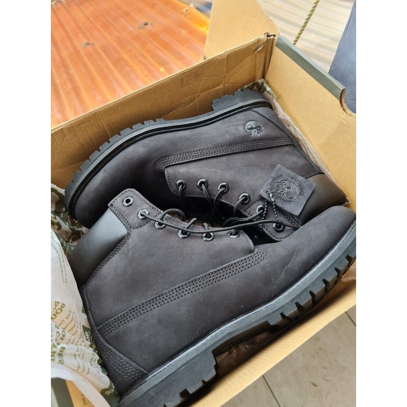 Jual Timberland Premium 6 in waterproof boot black nubuck | Shopee ...
