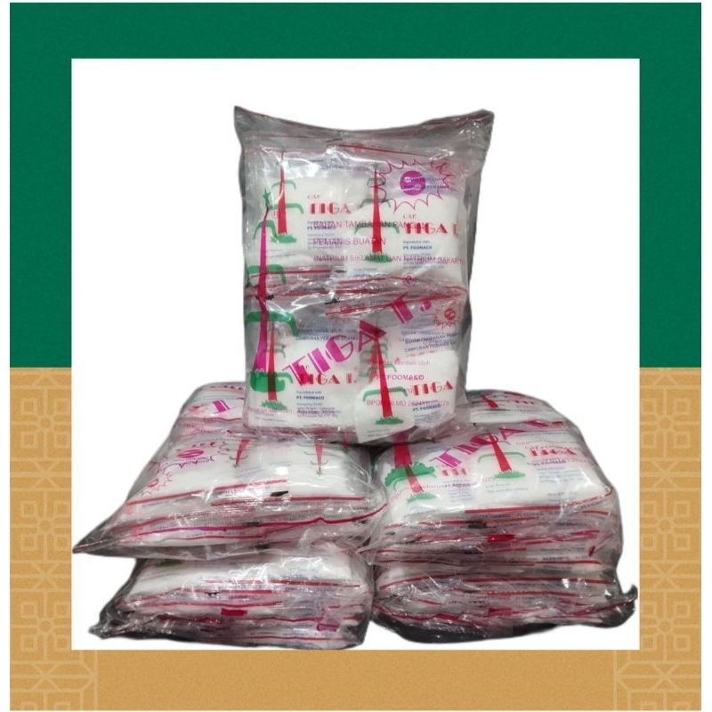 Jual Pemanis Buatan Cap TIGA T. 1PACK isi (20 bungkus X 25gr) Sakarin ...