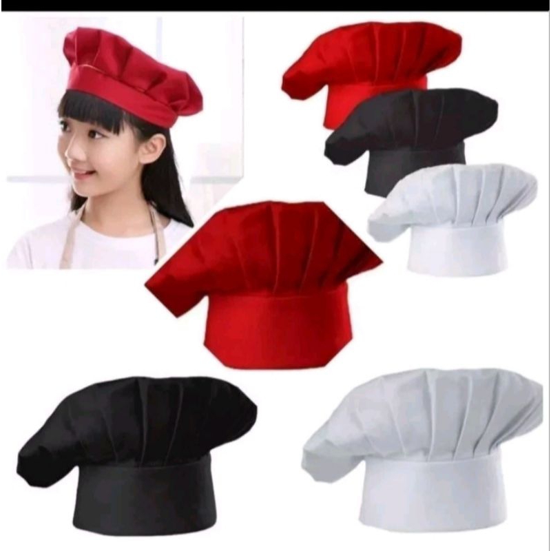 Jual TOPI KOKI ANAK GRATIS NAMA / TOPI CHEF ANAK | Shopee Indonesia
