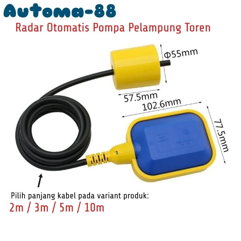 Jual Pelampung Air Otomatis Pompa Toren Water Float Level Switch kabel ...