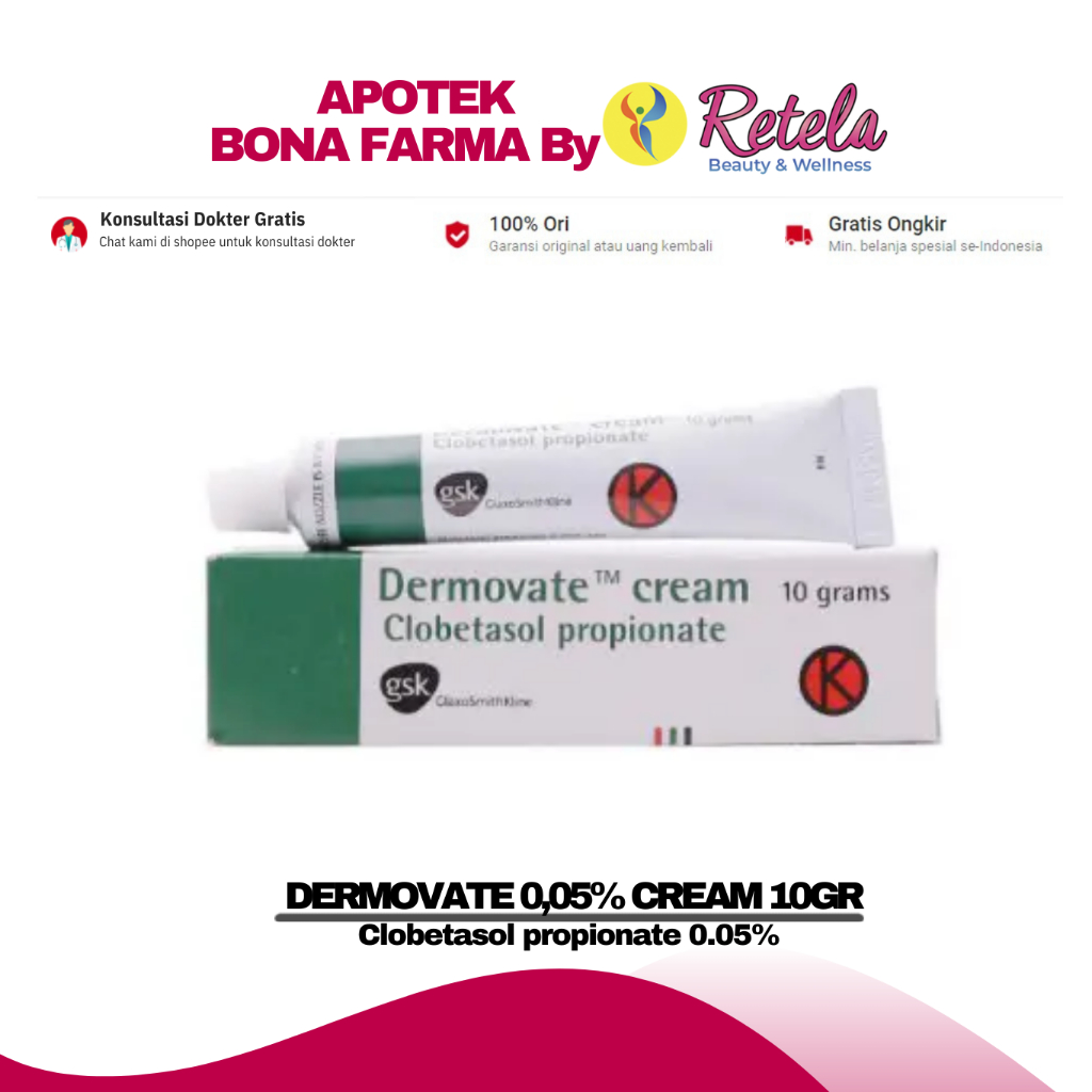 Jual DERMOVATE 0,05% CREAM 10GR ( Clobetasol propionate 0.05% ...