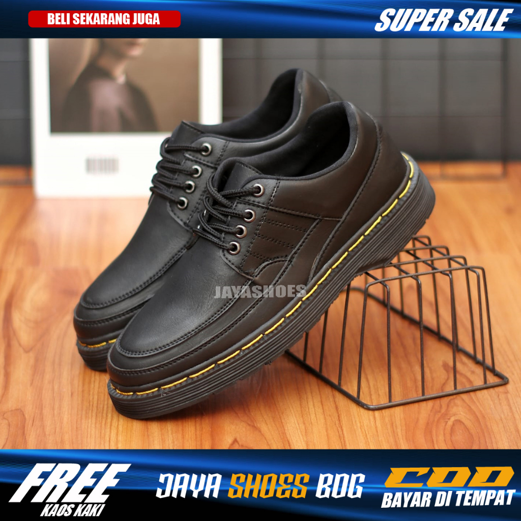 Jual TRADER Sepatu Docmart Pria Hitam Formal Casual Original | Shopee ...