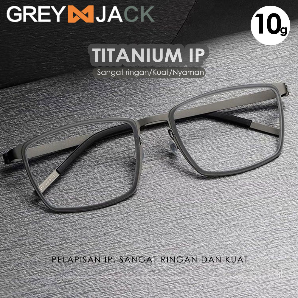 Jual Grey Jack Frame Kacamata Kotak Bahan Titanium Style Klasik Bisnis ...