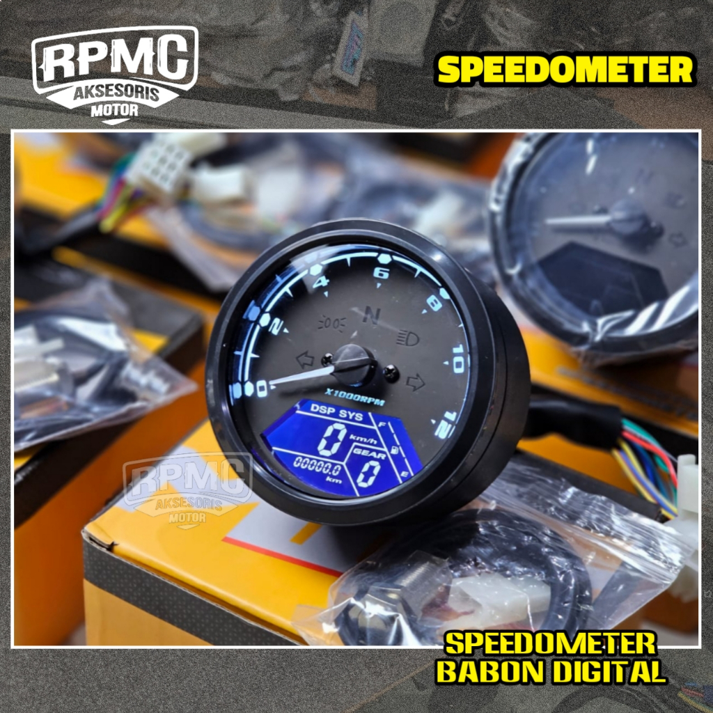 Jual SPEEDO SPIDO DIGITAL BABON SPIDOMETER BULAT TABUNG SET SOKET DAN ...