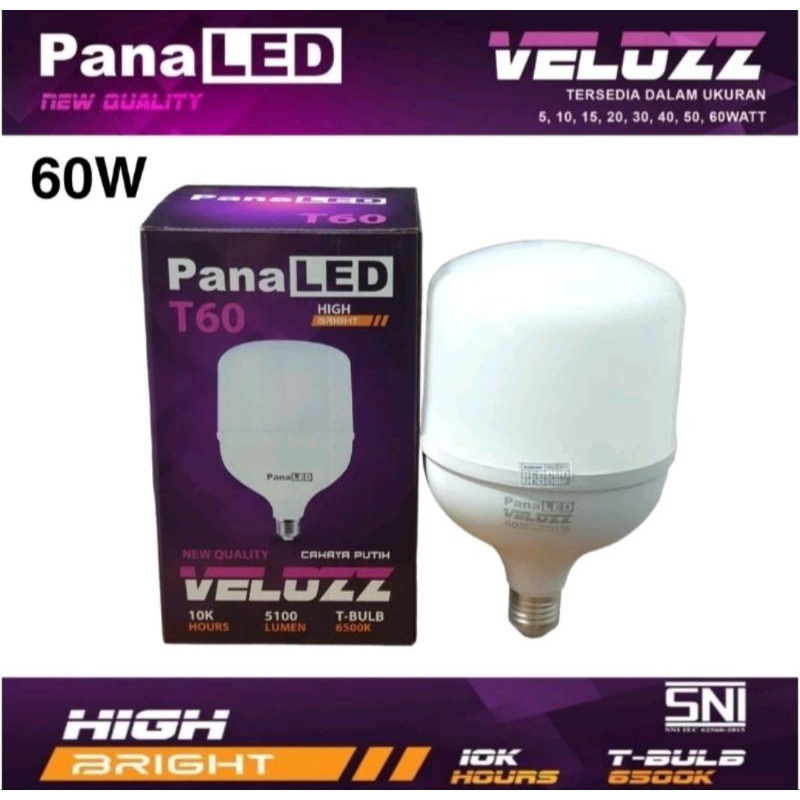 Jual Lampu Panaled Velozz 60W 60 Watt Bohlam LED Kapsul Capsule Jumbo Super Terang SNI By Luby ...