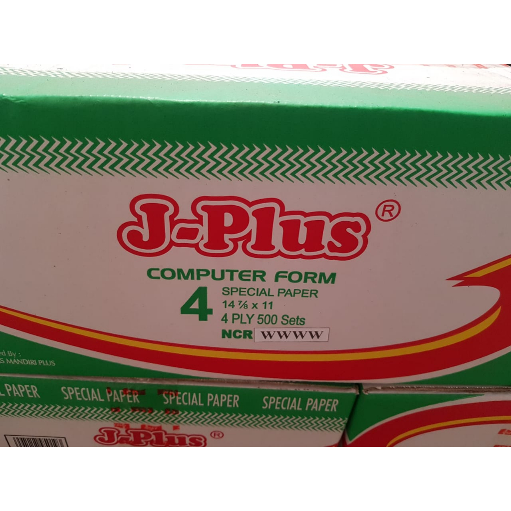 Jual Continuous form J-Plus 14 7/8 x 11 4ply rangkap 4 CF B4 WWWW Putih semua | Shopee Indonesia