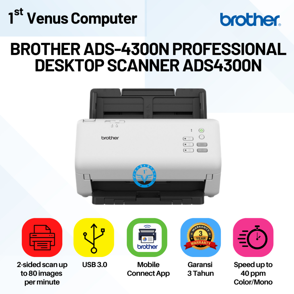 Jual Brother ADS-4300N Professional Desktop Scanner ADS4300N / ADS ...