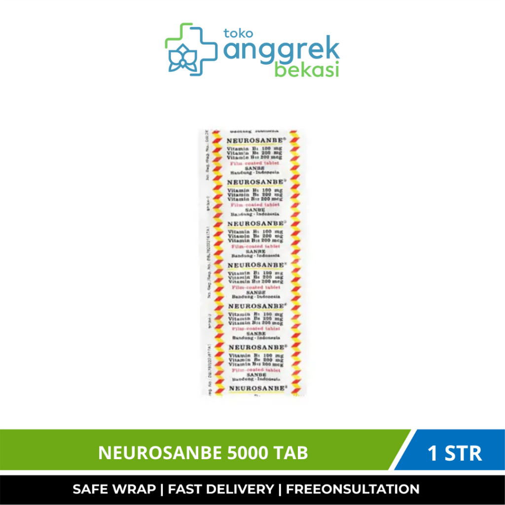 Jual NEUROSANBE 5000 TABLET/VITAMIN B COMPLEX/OBAT KESEMUTAN/OBAT KEBAS ...